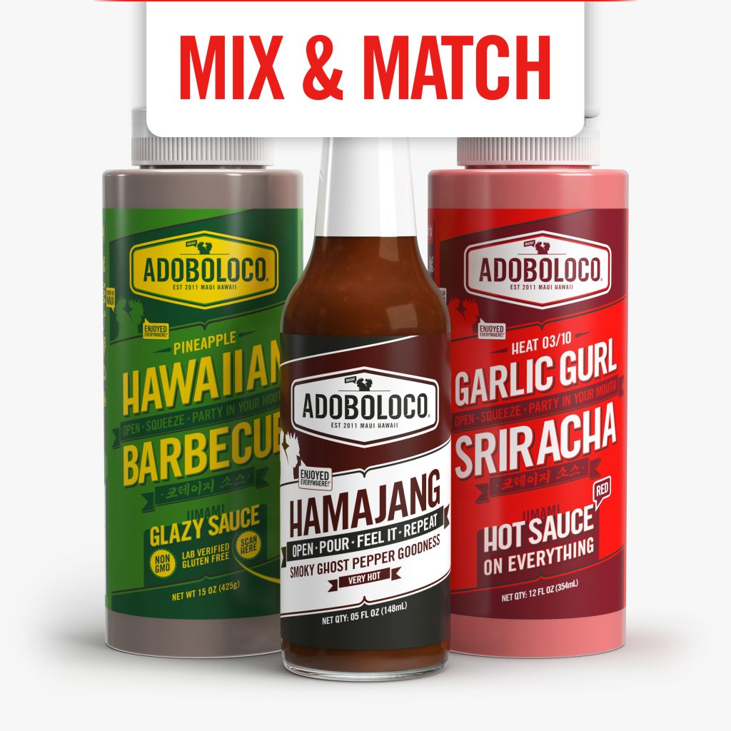 Sriracha, Hawaiian BBQ and Hot Sauce Set - Mix and Match